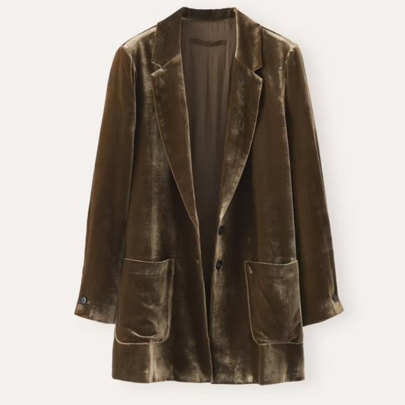 Poetry | Jackets & Coats | Poetry Silk Velvet Jacket In Olive | Poshmark